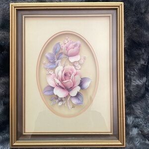 Art | 2 Vintage 3d Paper Tole Flower Pictures | Poshmark